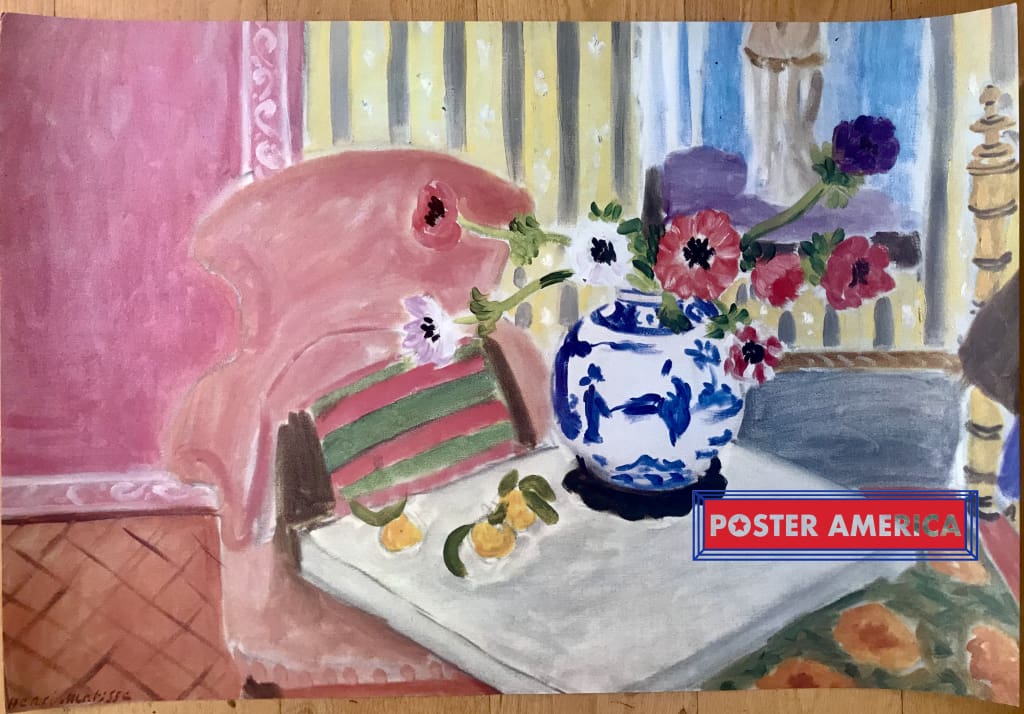 Henri Matisse Painting Of Flower Vase Art Poster 24 x 35 – PosterAmerica
