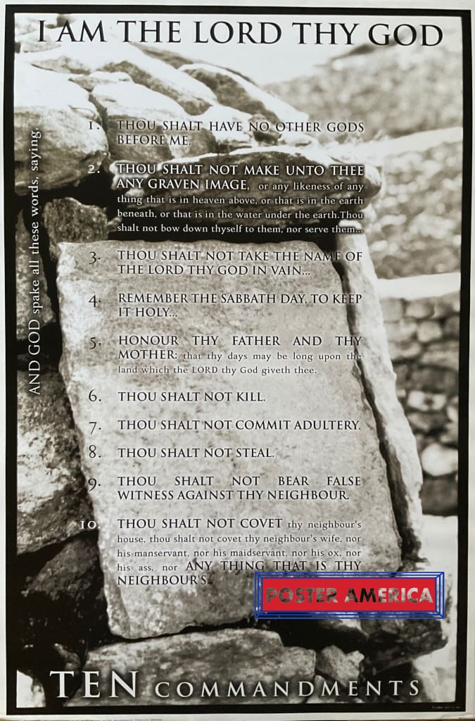 I Am The Lord Thy God Ten Commandments Vintage 2001 Poster 22 x 33 ...