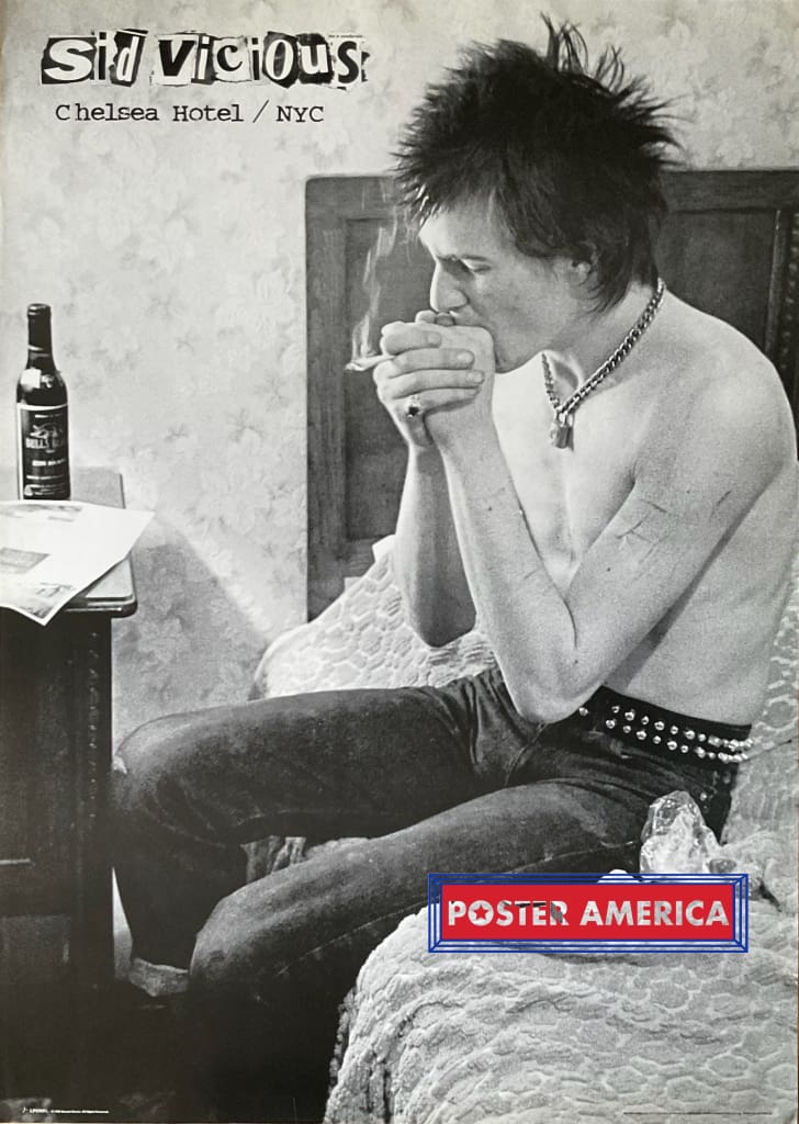 Sid Vicious Chelsea Hotel NYC Black & White Vintage 1998 Poster 25 x 3 – PosterAmerica