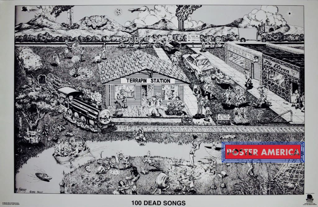 100 Grateful Dead Songs Original Relix Poster 22.5 x 34.5 – PosterAmerica