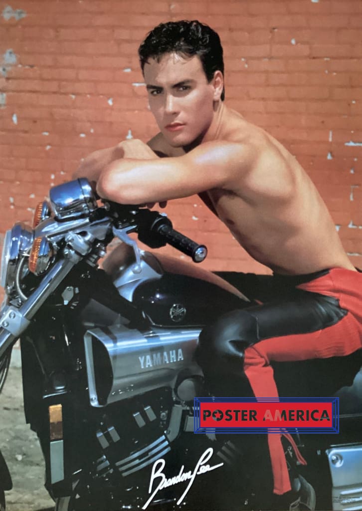 Brandon Lee On Yamaha Motorcycle Vintage 1986 Poster 23 x 32 ...