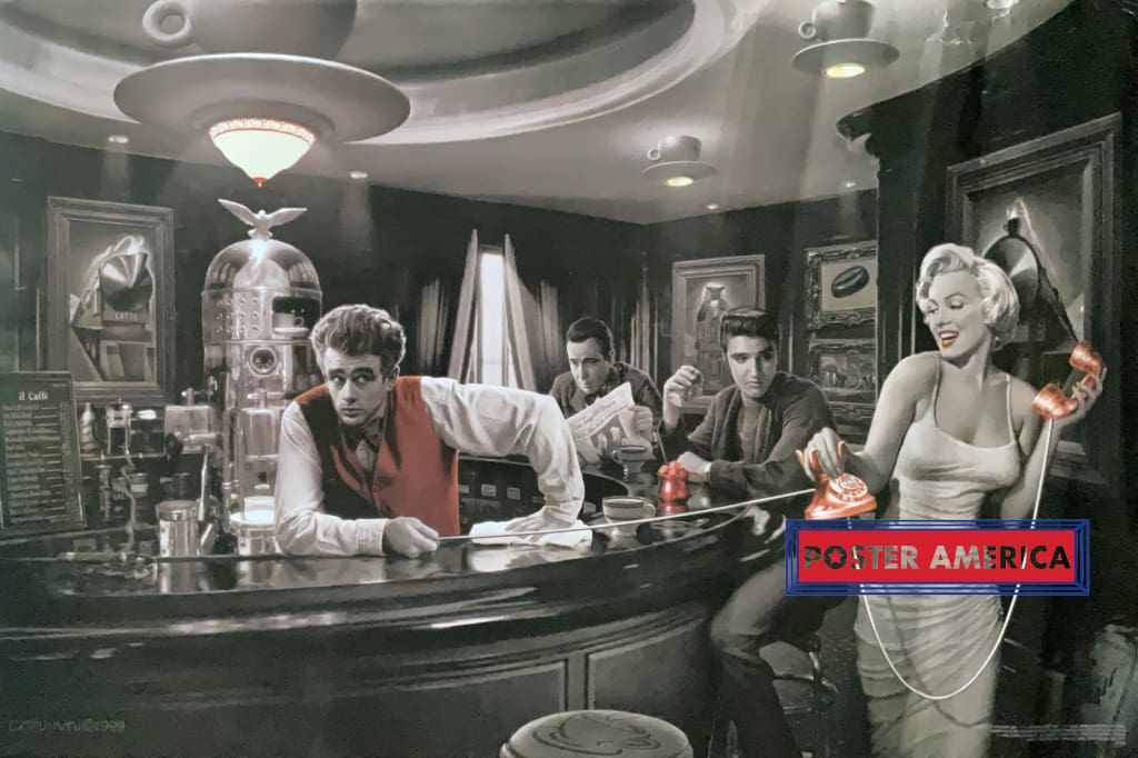 Elvis, Humphrey Bogart, James Dean, Marilyn Monroe Art Poster 24 x 36 ...
