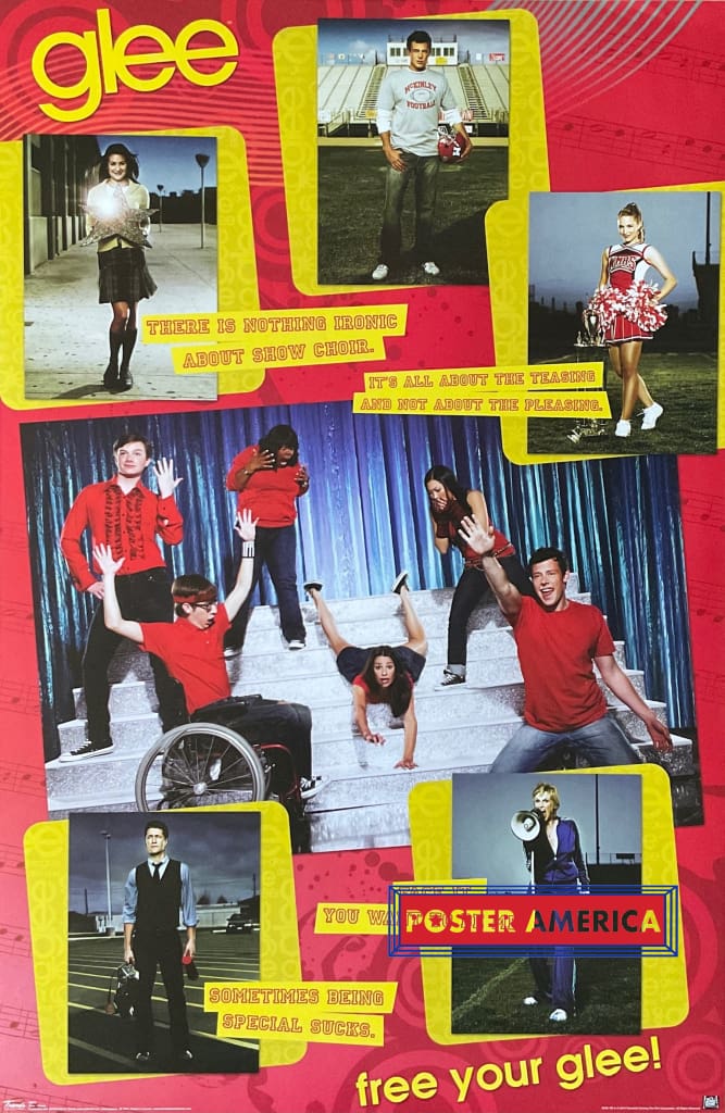 Glee “Free Your Glee” Characters Collage Poster 22 x 34 – PosterAmerica