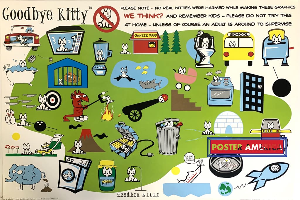 Goodbye Kitty David & Goliath Cat Art Poster 24 x 35 – PosterAmerica