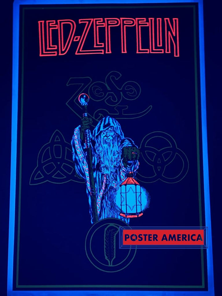 Led Zeppelin original 1994 Zoso Watchman Blacklight Poster 23 x 35 ...