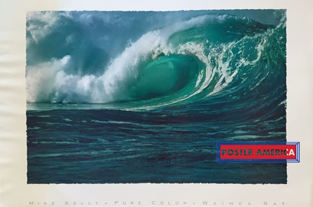 Mike Kelly Pure Color Waimea Bay Surfing Poster 24 x 36 – PosterAmerica