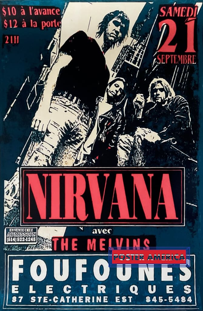 Nirvana The Melvins Tour Promo Style Poster 24 x 36 – PosterAmerica