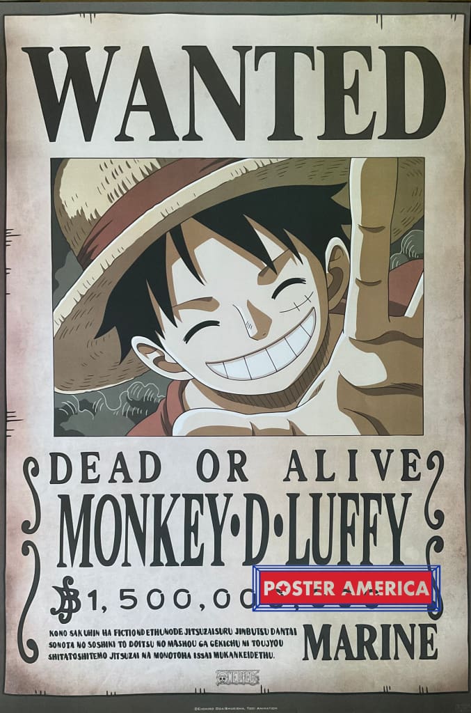 One Piece Luffy Wanted Poster 24 x 36 – PosterAmerica