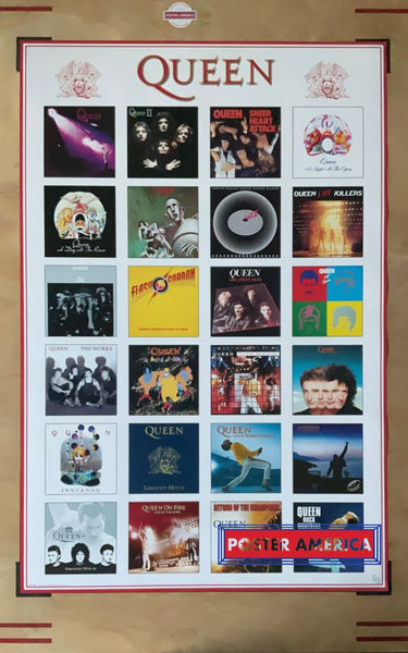 Queen Album Discography Collage Poster 24 x 36 – PosterAmerica