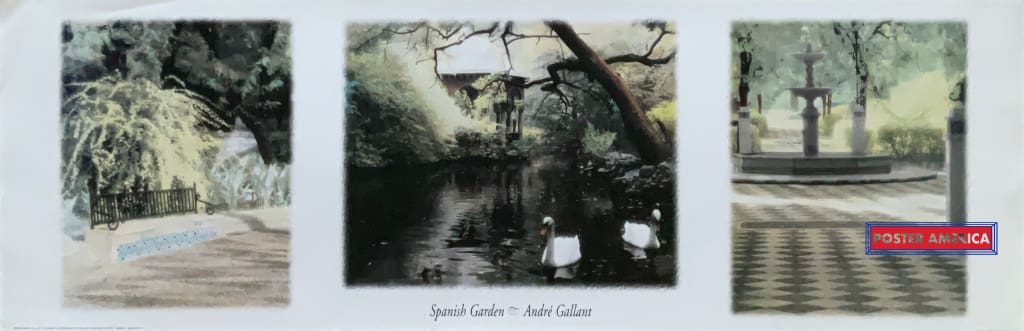Spanish Garden by Andre Gallant Vintage Art Print 12 x 36 – PosterAmerica