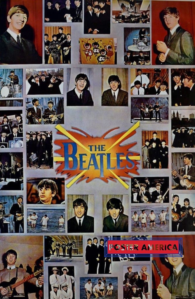 The Beatles Collage of Band Shots Rare Poster 20 x 30 – PosterAmerica