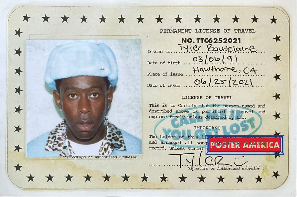 Tyler The Creator Call Me If You Get Lost License ID Poster 24 x 36 ...