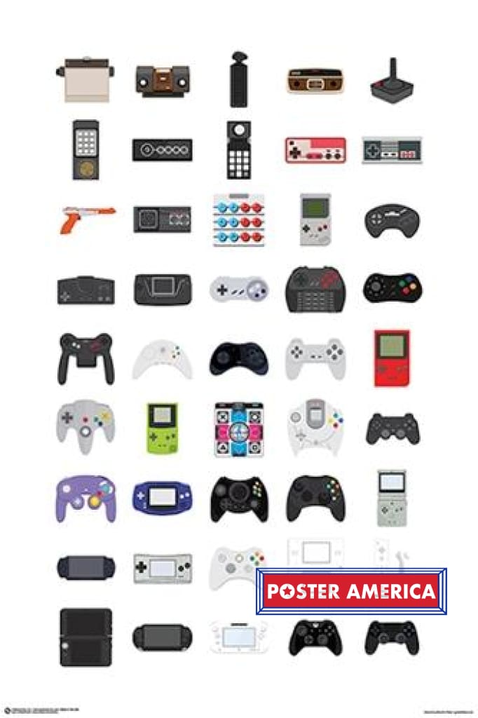 Video Game Controllers Collage Poster 24 x 36 – PosterAmerica